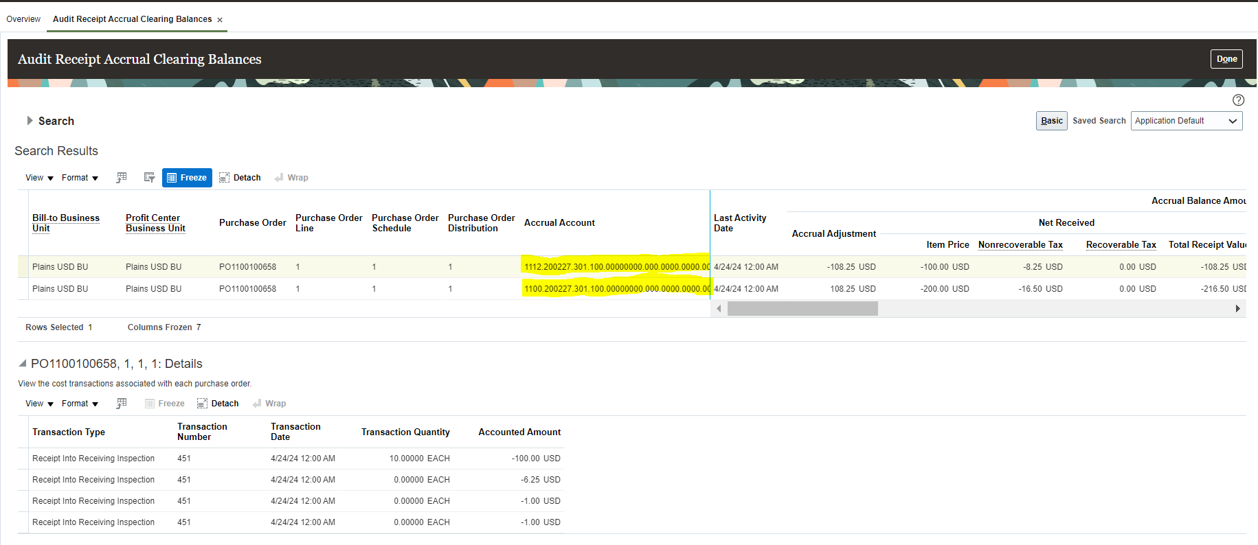 Adjust Accruals if multiple accrual entries are found in "Audit Receipt ...