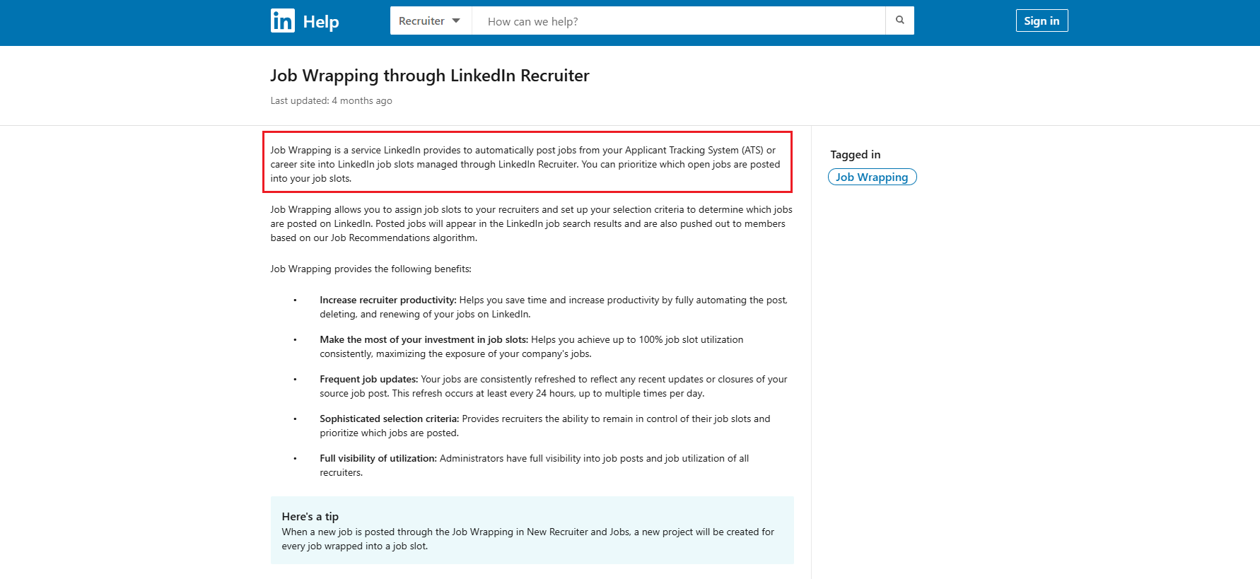 Linkedin Job Wrapping Integration With Oracle Recruiting Career Site And Job Requisitions