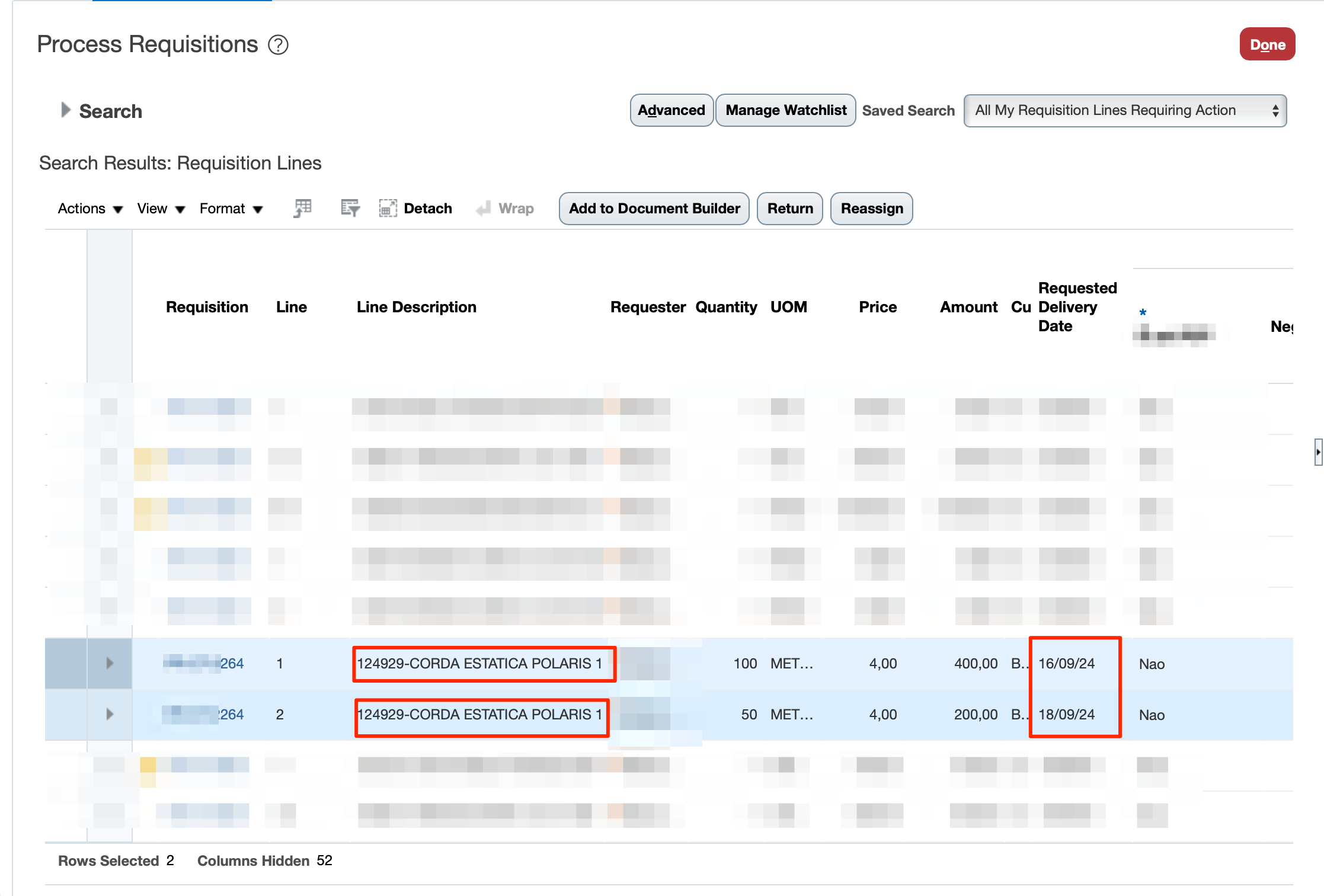 Group requisition Lines RFQ — Cloud Customer Connect