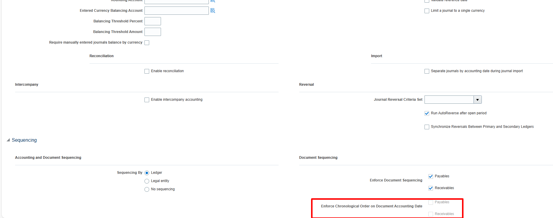 Enforce Chronological Order on Document Accounting Date is not enable — Cloud Customer Connect