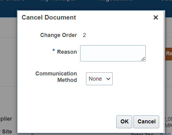 How to add attachments while cancelling of Purchase Order. — Cloud Customer Connect
