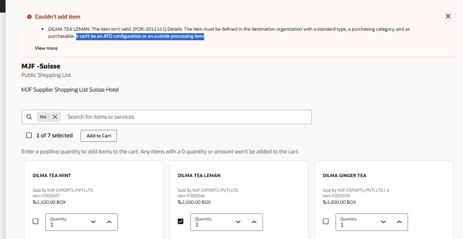 Unable to create PR Using Public Shopping Lists In Redwood Self Service Procurement. — Cloud ...