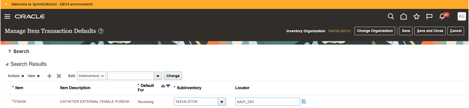 Item Transaction Defaults for "Receiving" transactions are not working ...