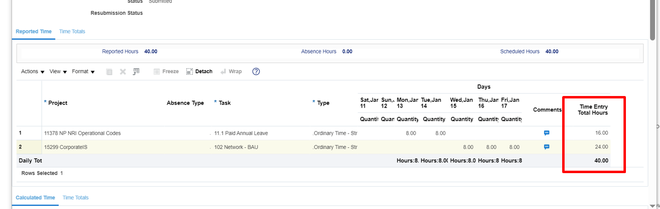 OTL Redwood Approval Notif- Missing "Time Entry Total Hours" vs Classic ...