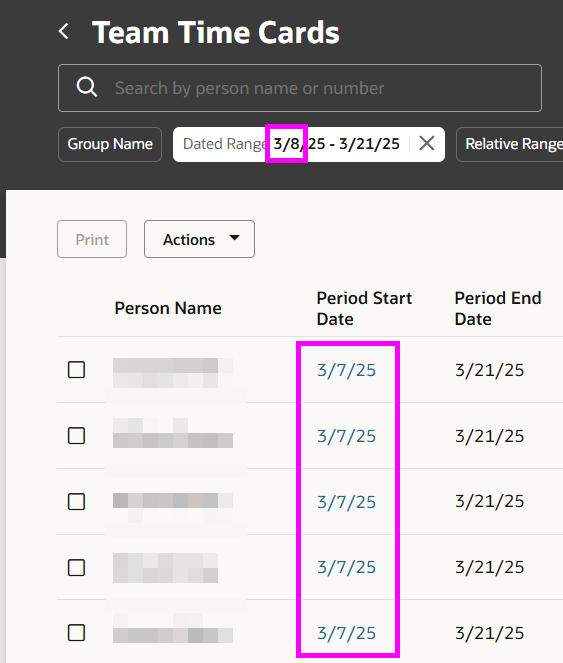 Redwood Timecard Period Start Date Is Wrong One Day Off — Cloud Customer Connect