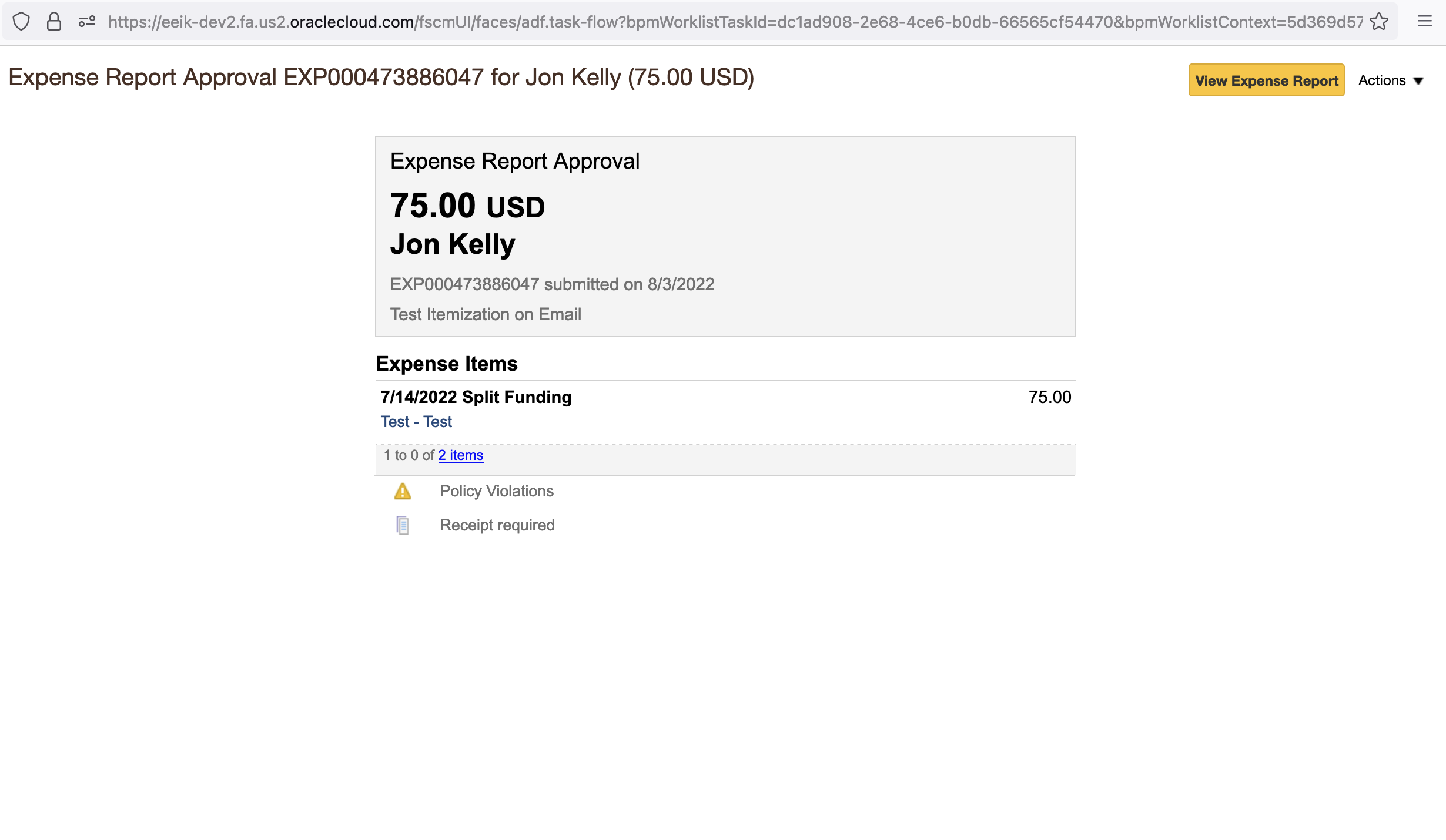 Custom Expense Approval Notification Template Is Not Working Correctly — Cloud Customer Connect