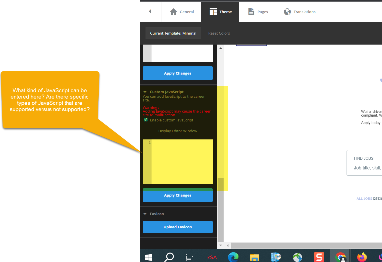 Custom Javascript And Orc Career Sites Questions — Cloud Customer Connect