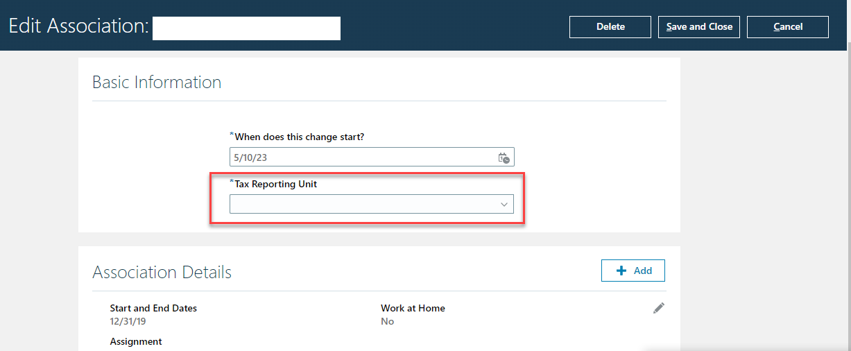 Tax Reporting Unit Name at Calculation is showing blank when we Click on Edit — Cloud Customer ...