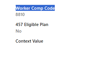 How do I show the worker comp code that is created at the position ...