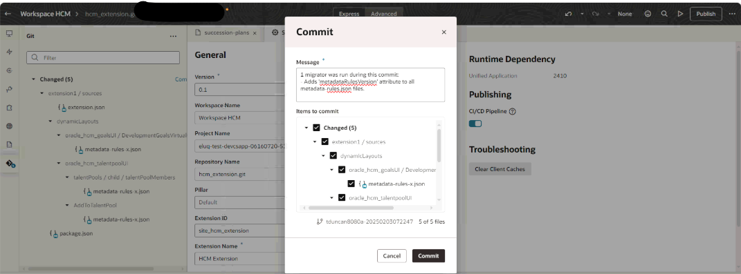 Uncommitted changes shown when trying to upgrade workspace — Cloud ...