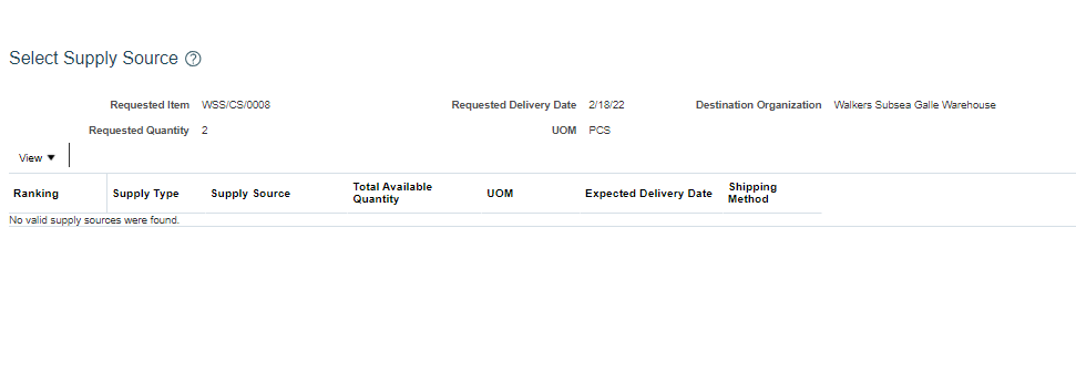 Unable To Select Supply Source — Cloud Customer Connect