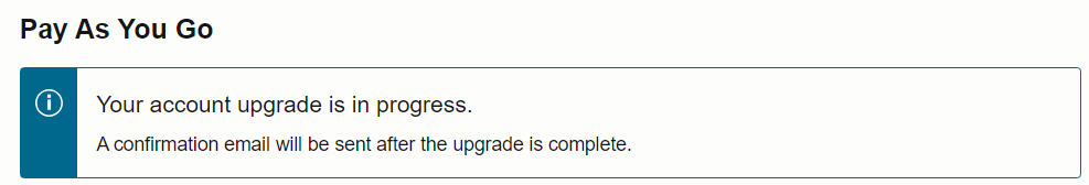 "Your account upgrade is in progress." for 2 weeks — Cloud Customer Connect