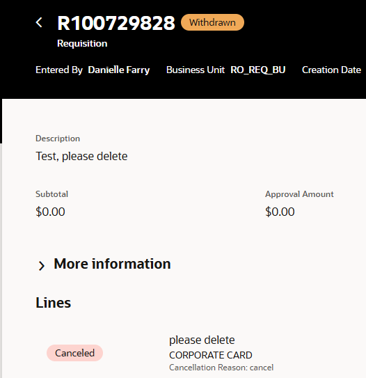How can I update the requisition header status when it doesn't match the line status? — Cloud ...