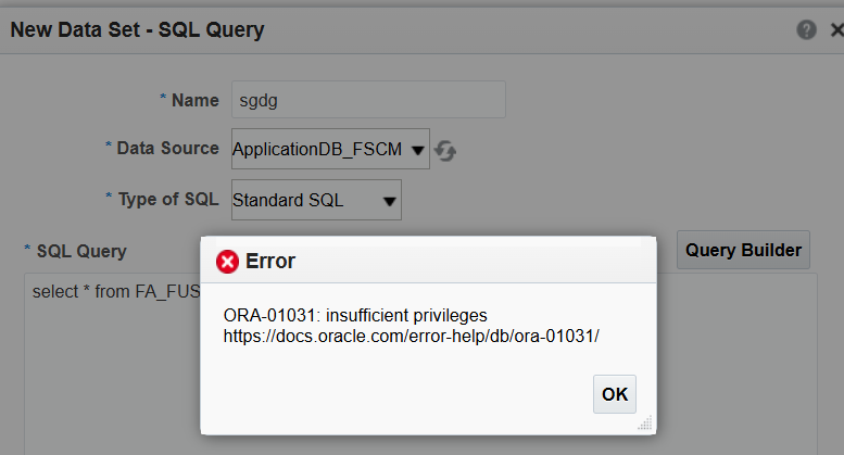 Insufficient Privileges FA_FUSION_SOAINFRA.WFUserVacation — Cloud ...