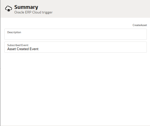 Asset Created Business Event Not Triggering In Oracle Integration