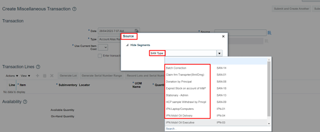 El Expression To Make Misc Inventory Transaction Dff Conditionally