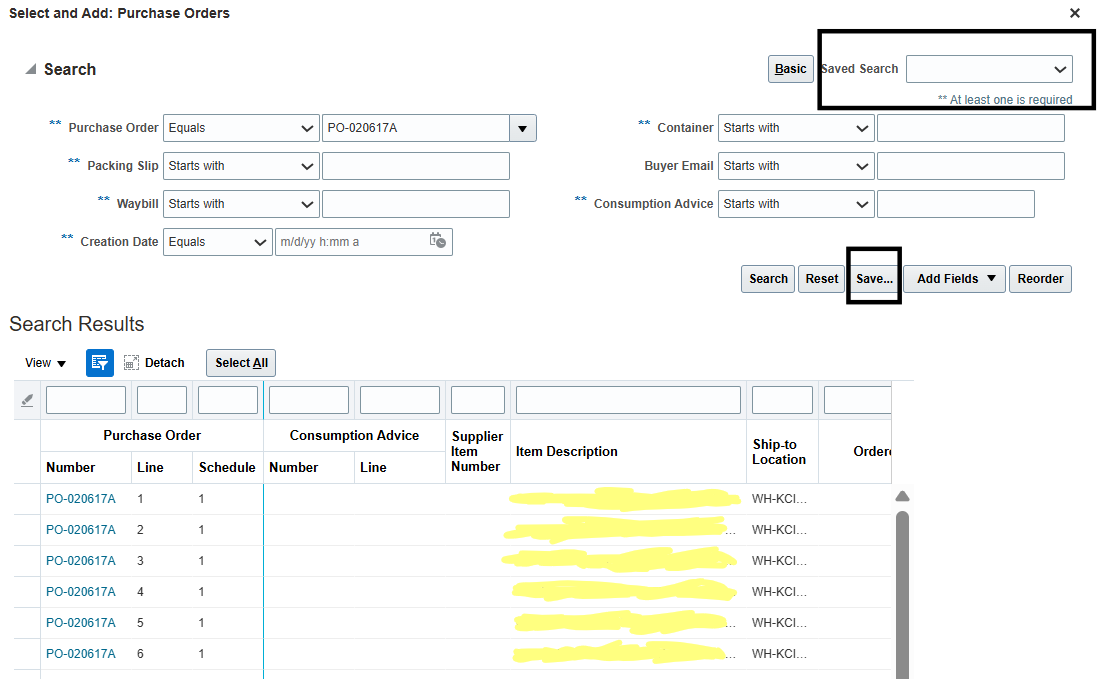 How to customize the "Select and Add" page (Create Invoice from Supplier portal) with page ...