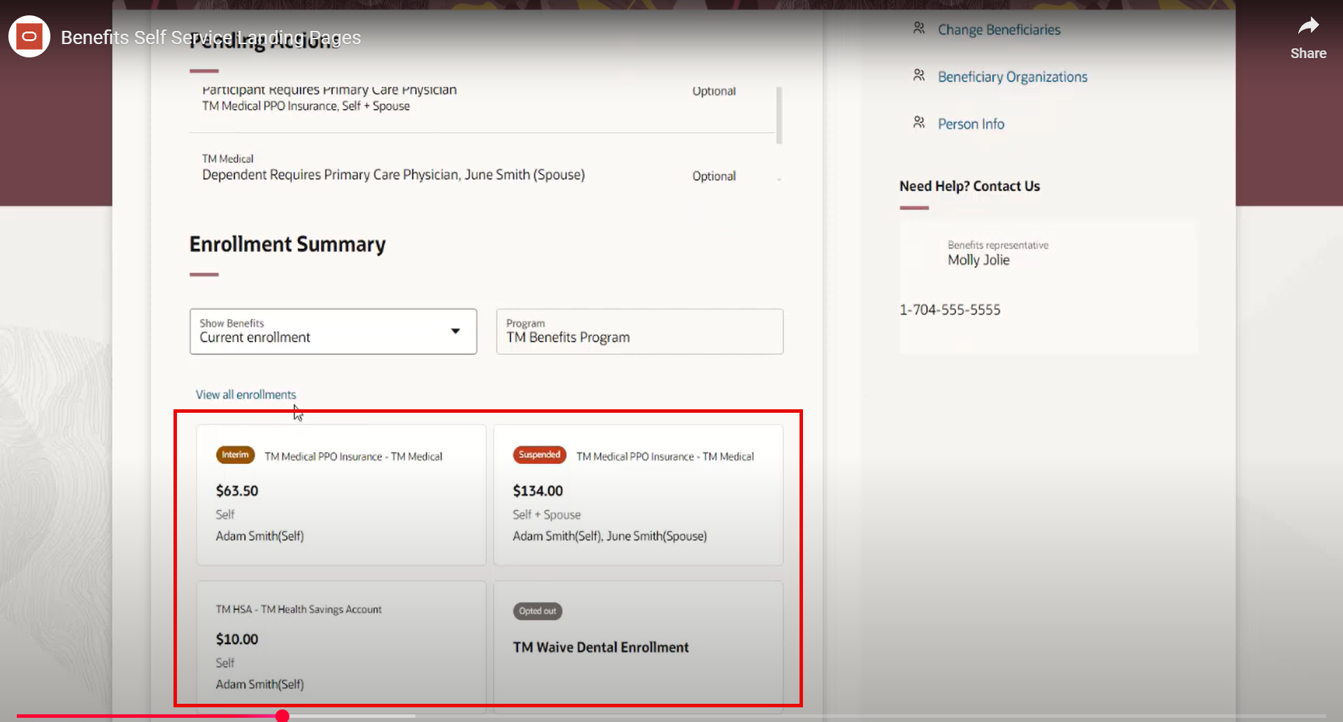 How to customize the Redwood Benefits Enrollment Summary "cards" on Self Service Landing page ...