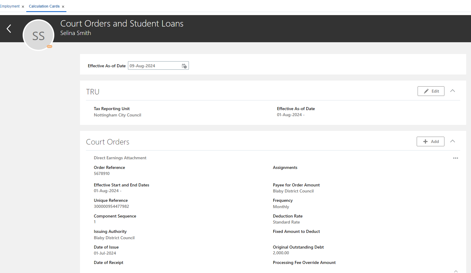 Query to fetch Court Orders and Student Loans information — Cloud ...