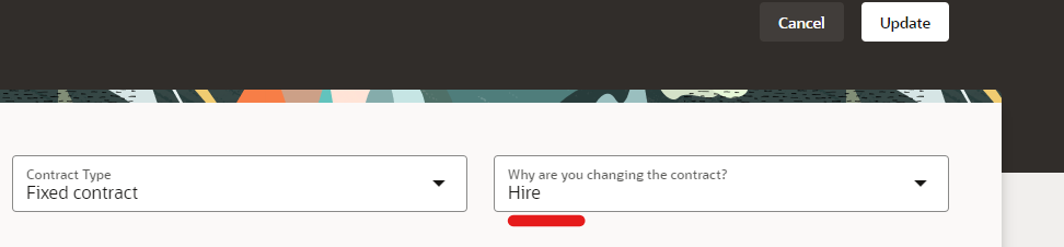 How to update the values in the "Why are you changing the contract?" on ...