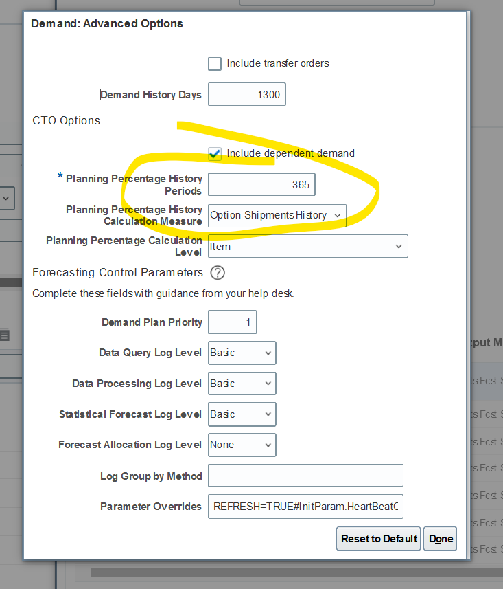 Generate Planning Percent using different Planning Percent History ...