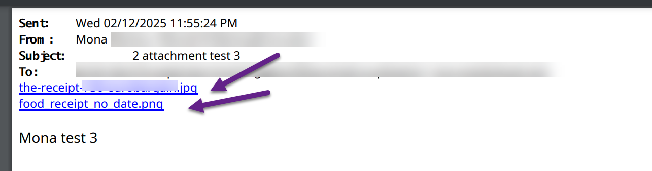 Creating expenses from email receipts with multiple receipts attached ...