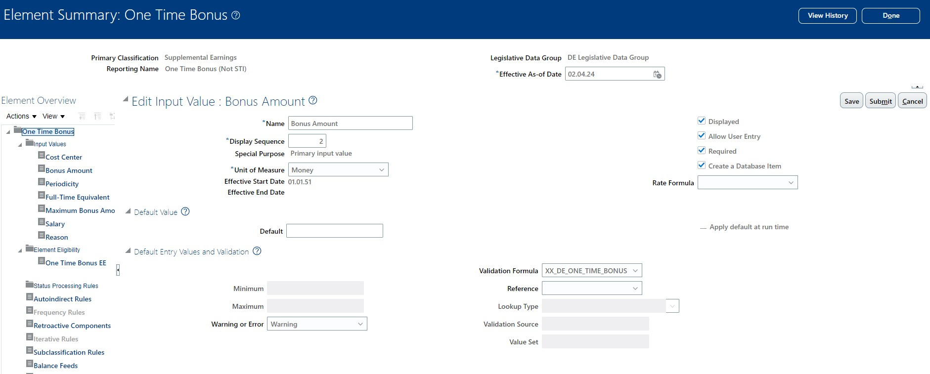 Default Entry Values Are Not Working With Validation Formula To
