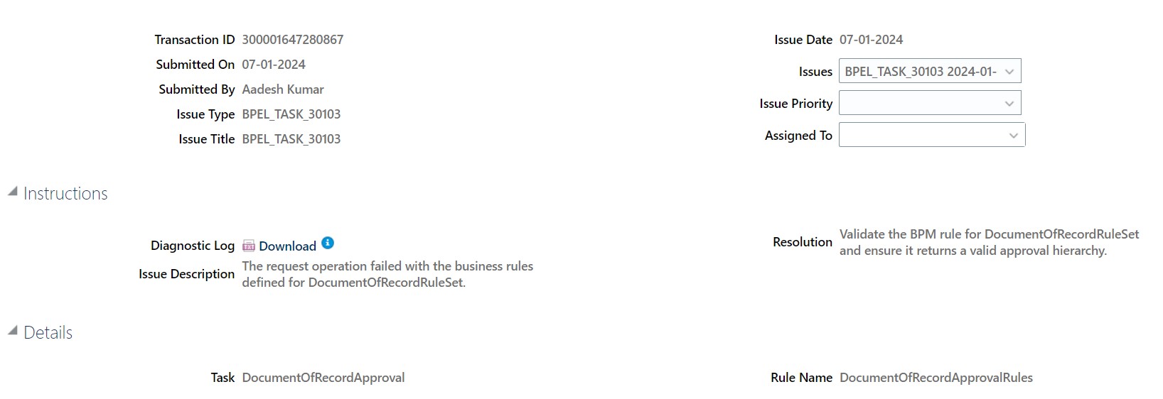 The Request Operation Failed With The Business Rules Defined For Documentofrecordruleset — Cloud