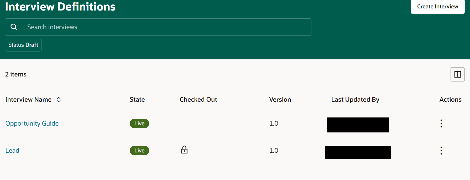 Interview Feature Is Not Working For Sales And Opportunities — Cloud Customer Connect
