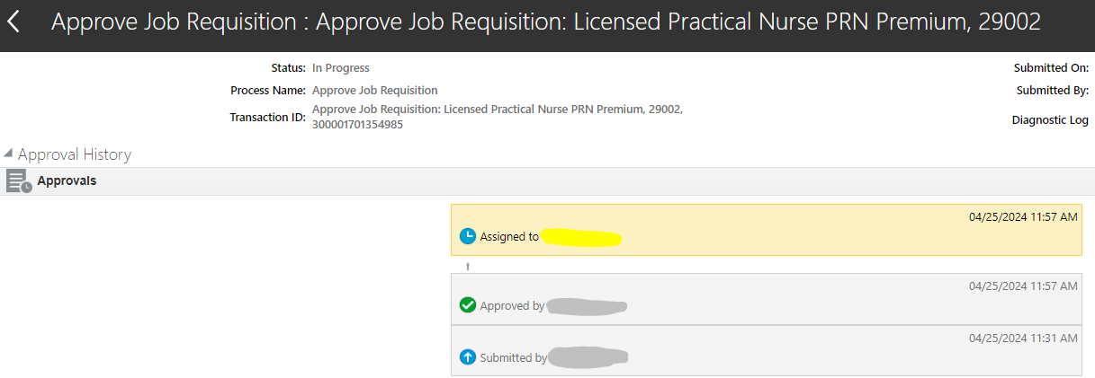 Bip Report Assistance Transaction Console With Approvers Job Requisition — Cloud Customer