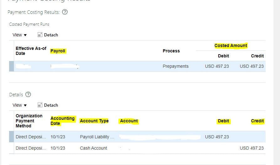 Query to get Payroll costing details to match with EFT payments — Cloud Customer Connect
