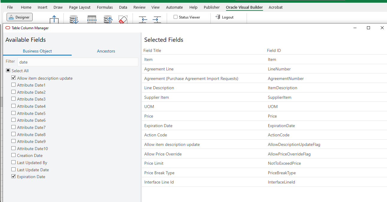 Unable to add BPA line Start Date when using the Purchase Agreement Import Requests dependent ...