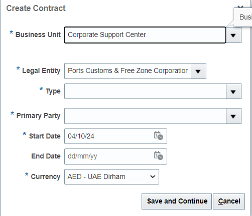 How to personalize a pop up using sandbox for "Create Contract"? — Cloud Customer Connect