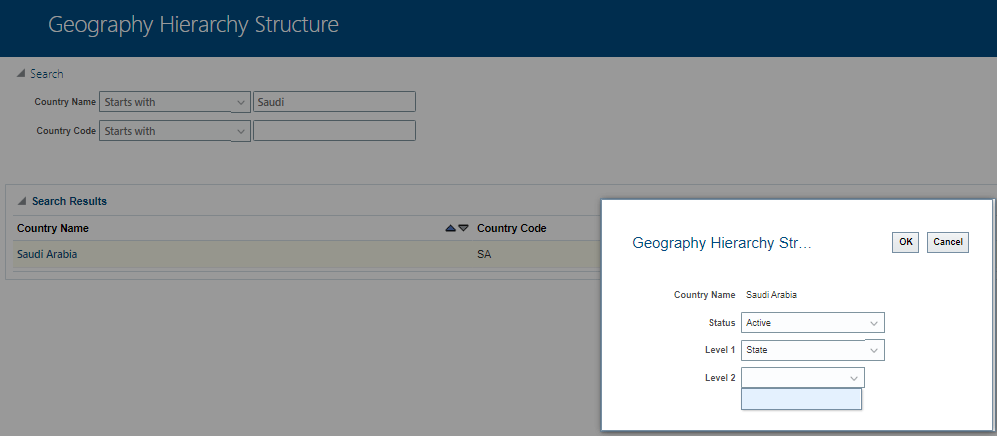 Updating geography hierarchy structure — Cloud Customer Connect