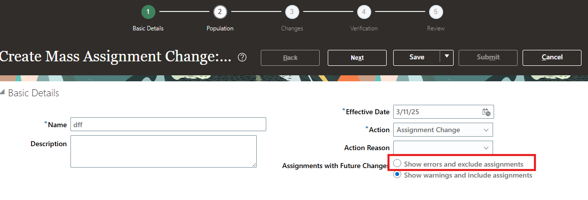 How to Set Default Value for Radio Button ("Assignments with Future Changes") in Oracle HCM ...