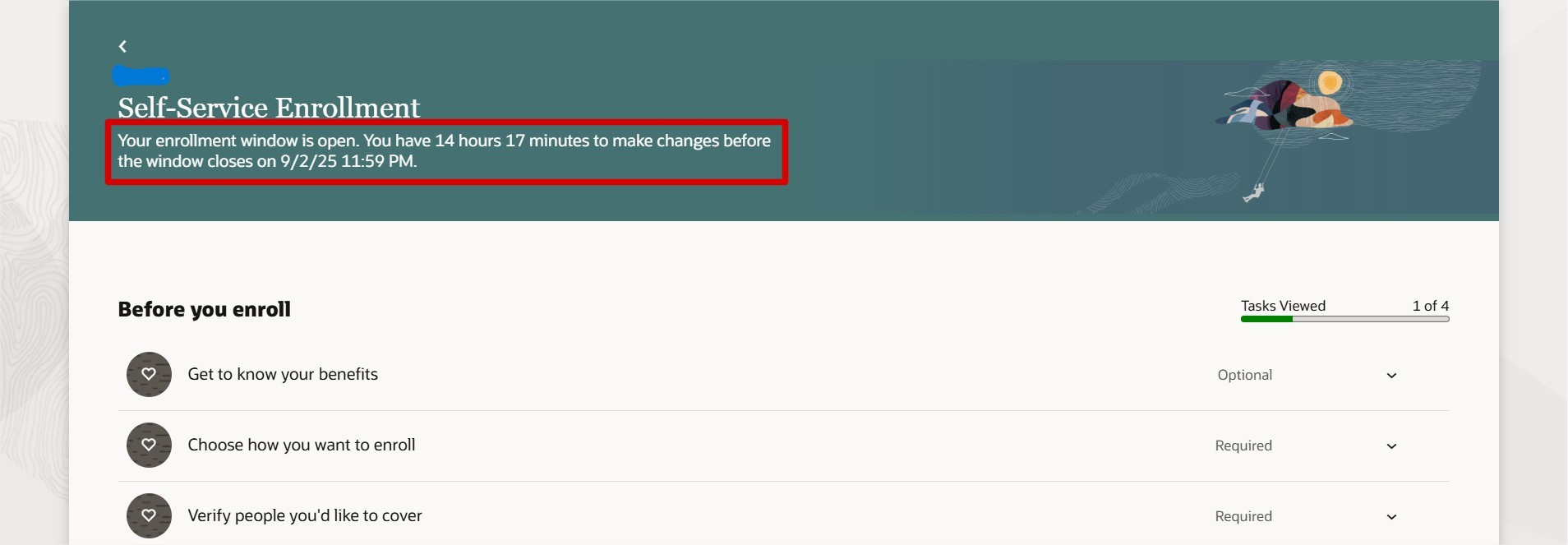 how to remove the text under benefits Self-Service Enrollment? — Cloud Customer Connect
