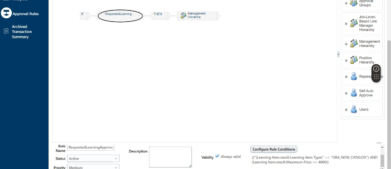 Approval Rule for Non Catalog Learning showing error — Cloud Customer Connect