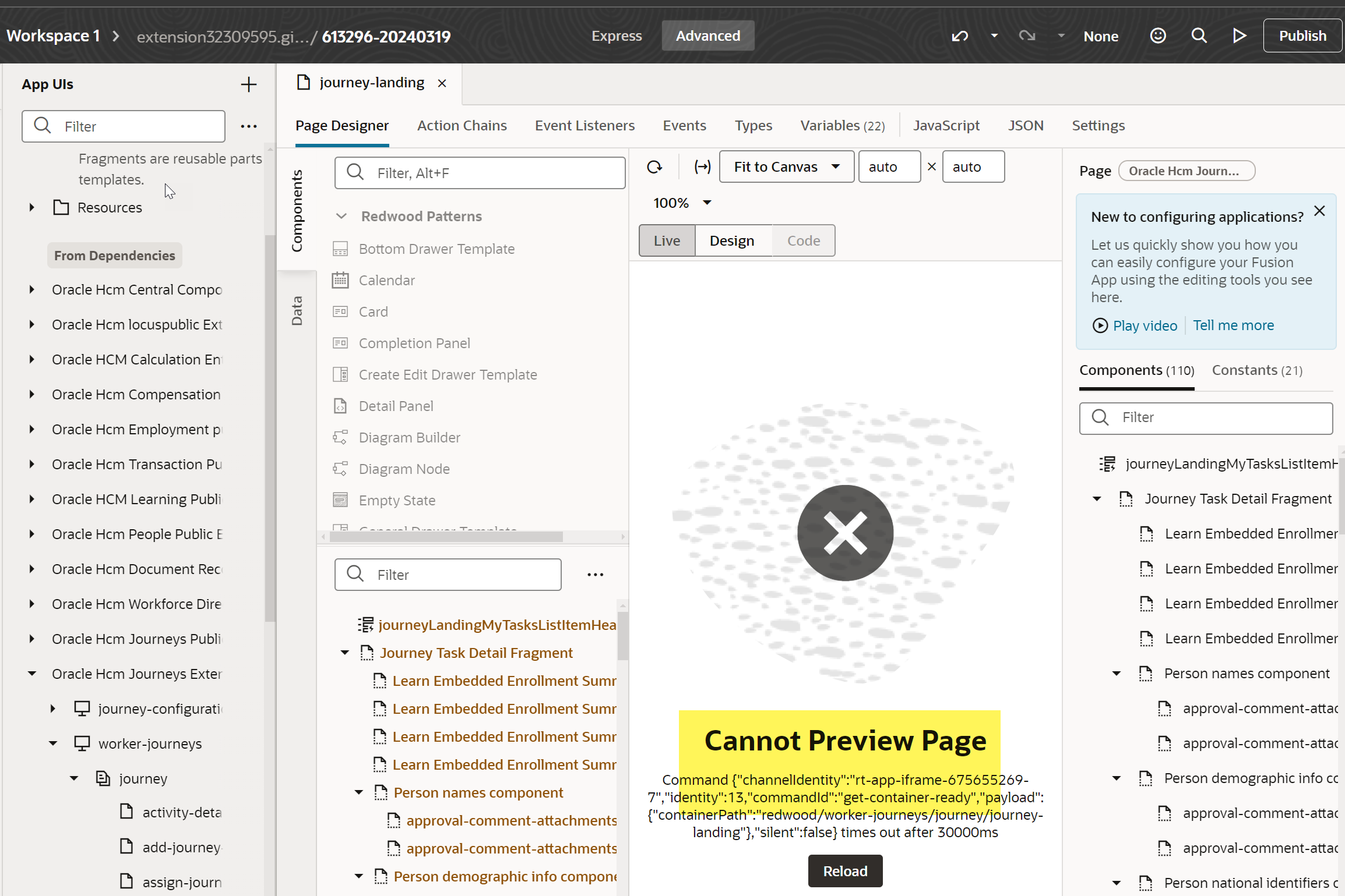 Cannot Preview Page Error in VBS — Cloud Customer Connect