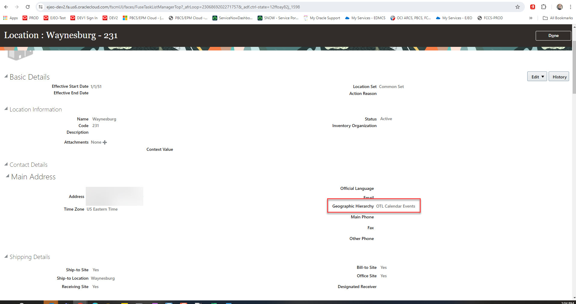 Is there a taxability connection with the Geographic Hierarchy setting under "Manage Locations ...