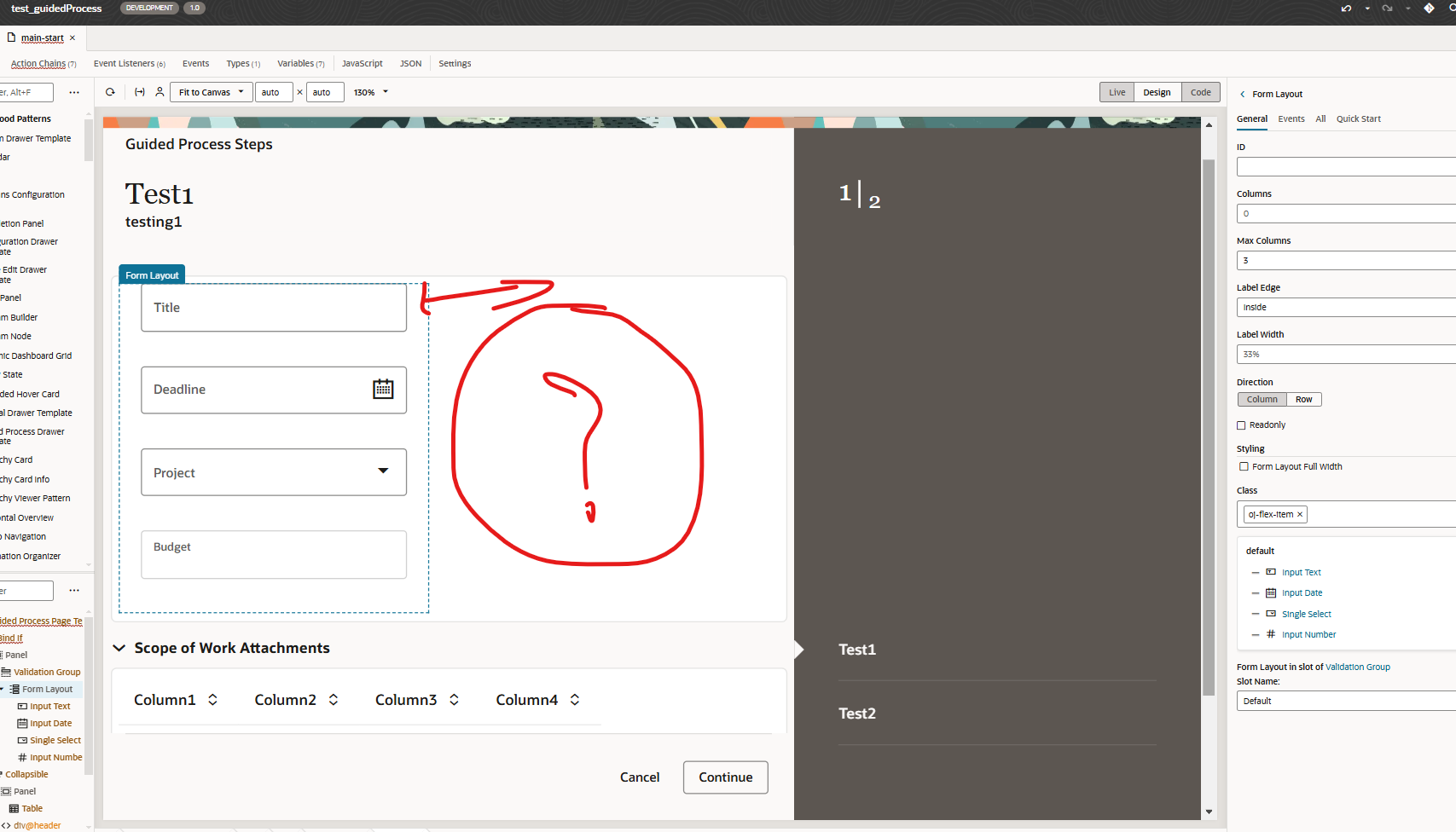 form layout not stretching to full width of parent in my page, please ...