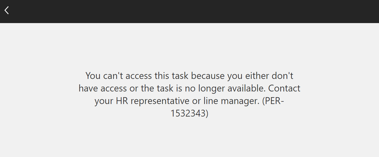 You can't access this task because you either don't have access or the ...