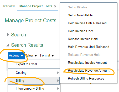 Our client wants to understand the "Recalculate Revenue" functionality ...