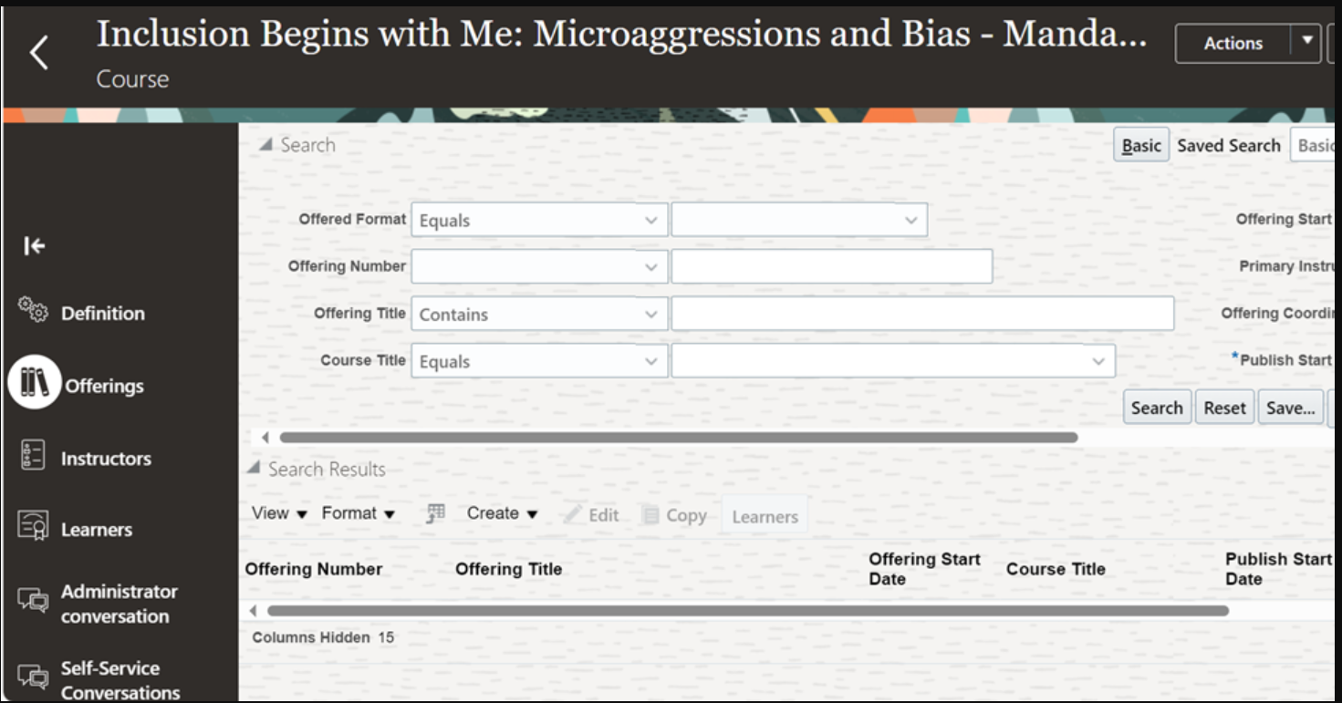 Why are Offerings hidden now in the course structure? — Cloud Customer ...