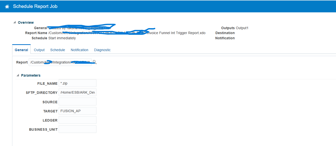 Error Creating Custom ESS job to call a BIP report with Parameters ...