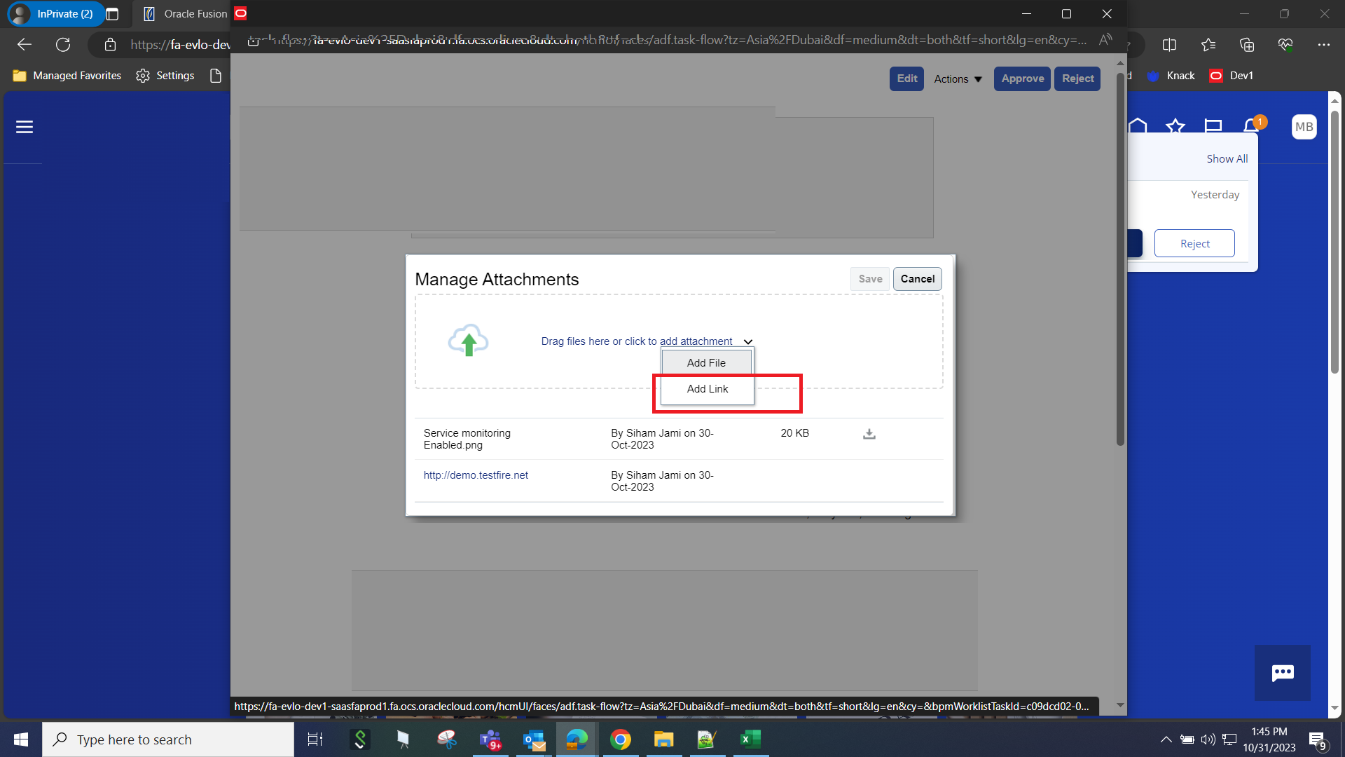 Oracle fusion HCM : How to disable Add Link from Attachment section on all the pages — Cloud ...