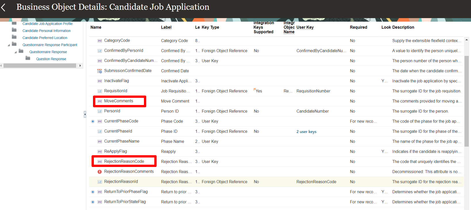 In which table does the Candidate Job Application Fields are stored ...