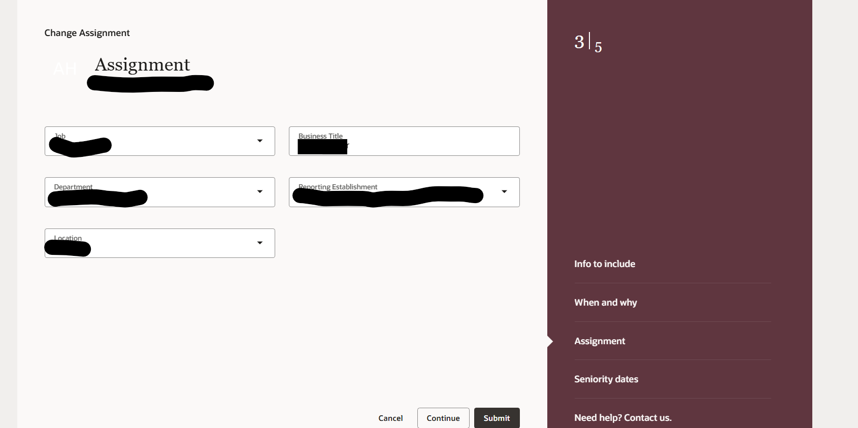 Change assignment felids are not visible to change MTA flag — Cloud Customer Connect