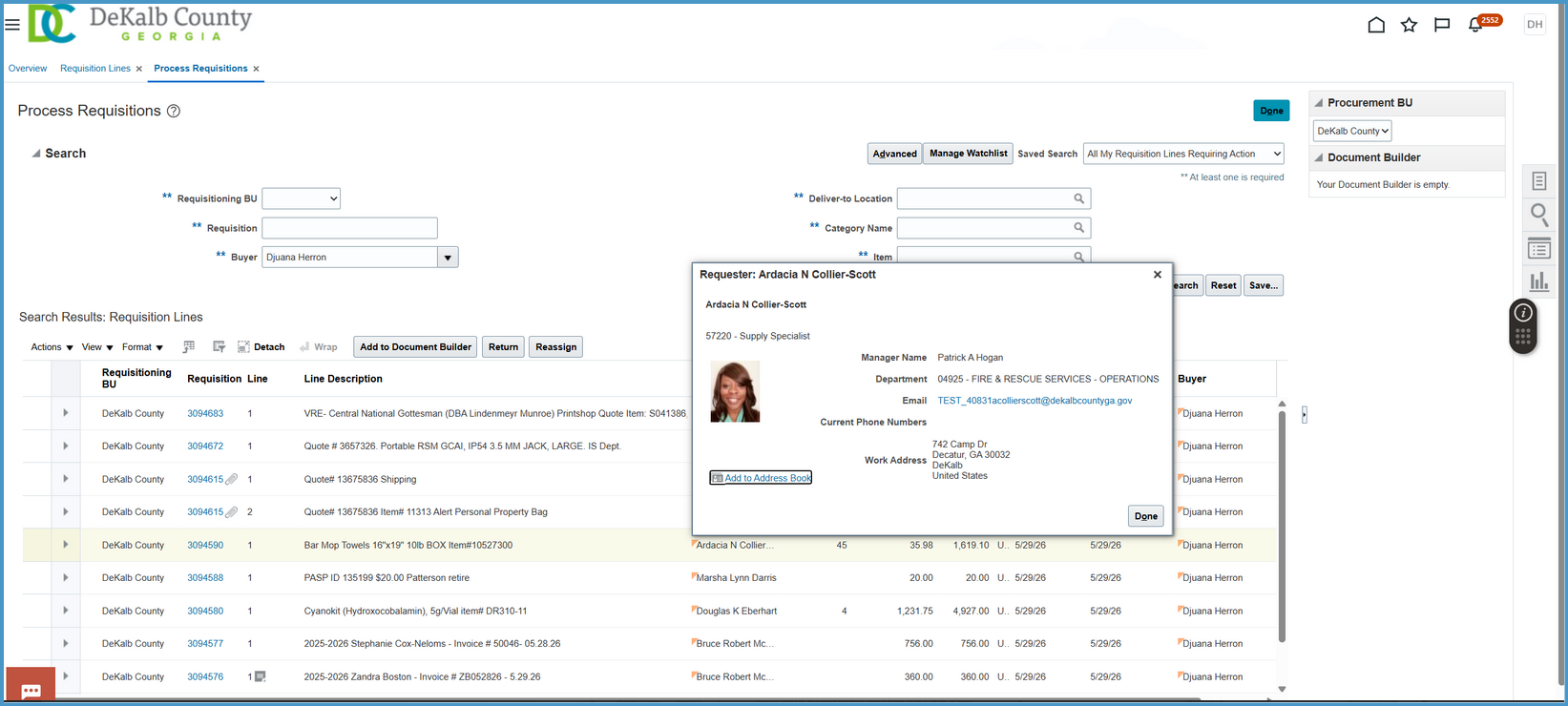 Requester details not visible on hovering in the Redwood Process ...