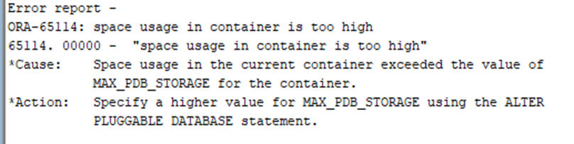 Space Usage In Container Is Too High On Atp Db — Cloud Customer Connect 1637
