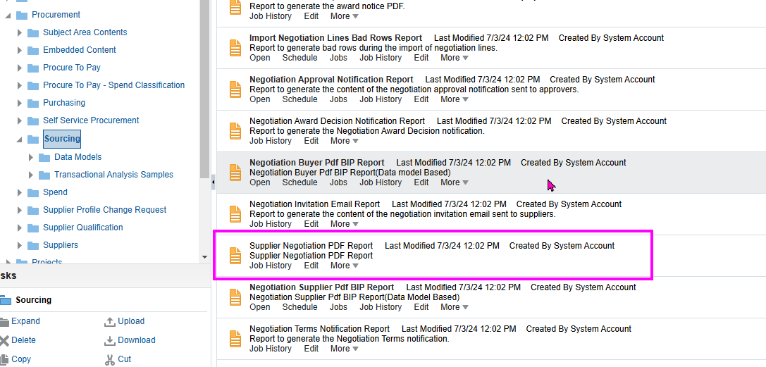 How to get XML file for Supplier Negotiation PDF Report? — Cloud Customer Connect